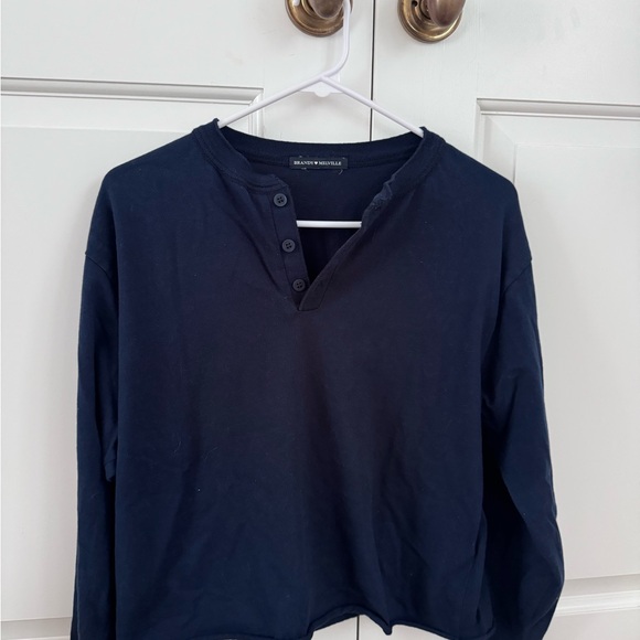 Brandy Melville | Tops | Brandy Melville Navy Blue Top | Poshmark